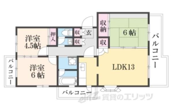 真美ケ丘6丁目団地26号棟(2階/206/3LDK)|賃貸のエリッツ
