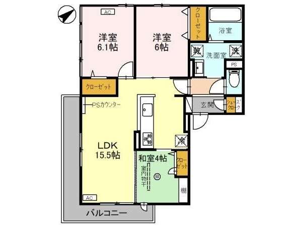 サンテリア水尾(2階/201/3LDK)|賃貸のエリッツ